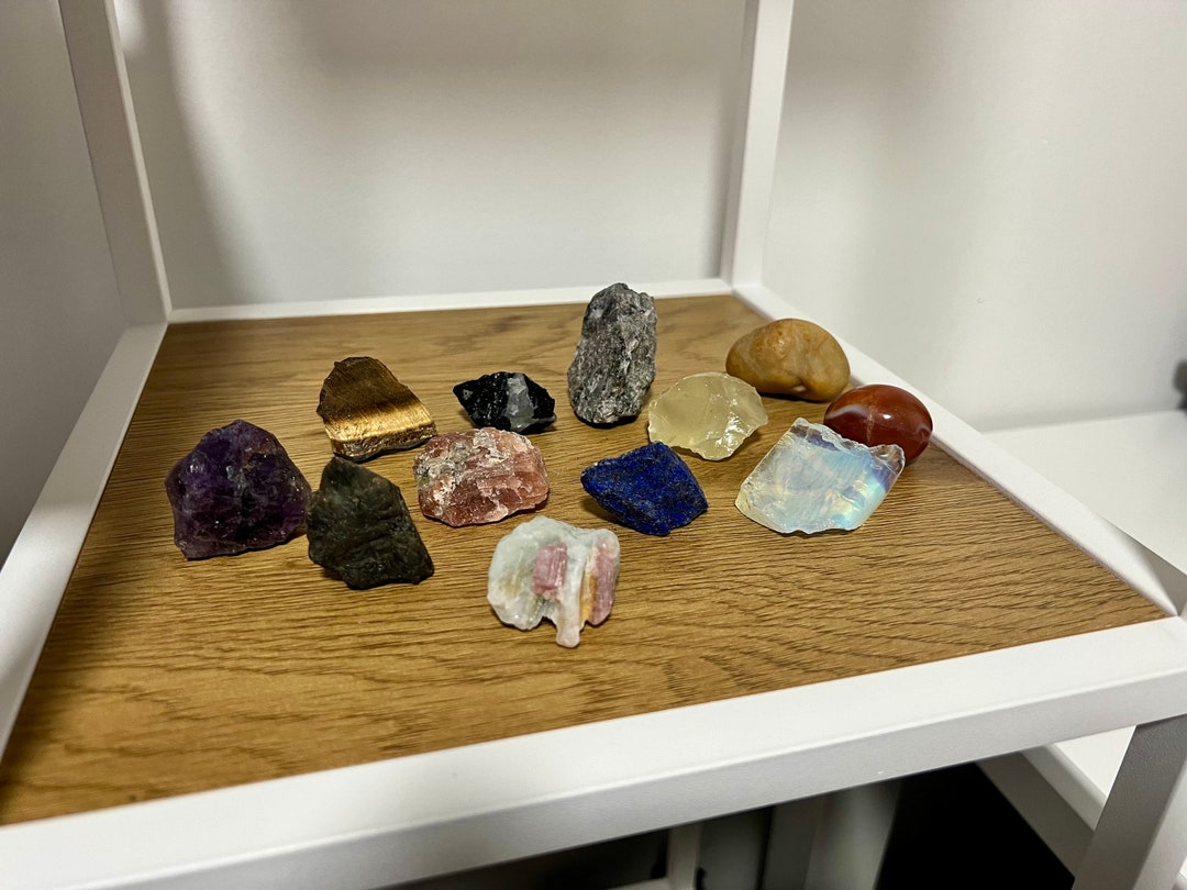 Beginner Gemstone and Crystal Kit, Rough Cut Gemstones, Starter Pack ...