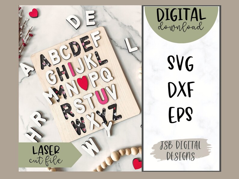 Alphabet Puzzle SVG | Glowforge Laser Cut File (digital Download ...