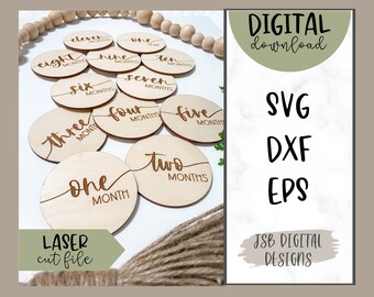 12 Monthly Floral Baby Milestones SVG. Set From Months to One Year ...