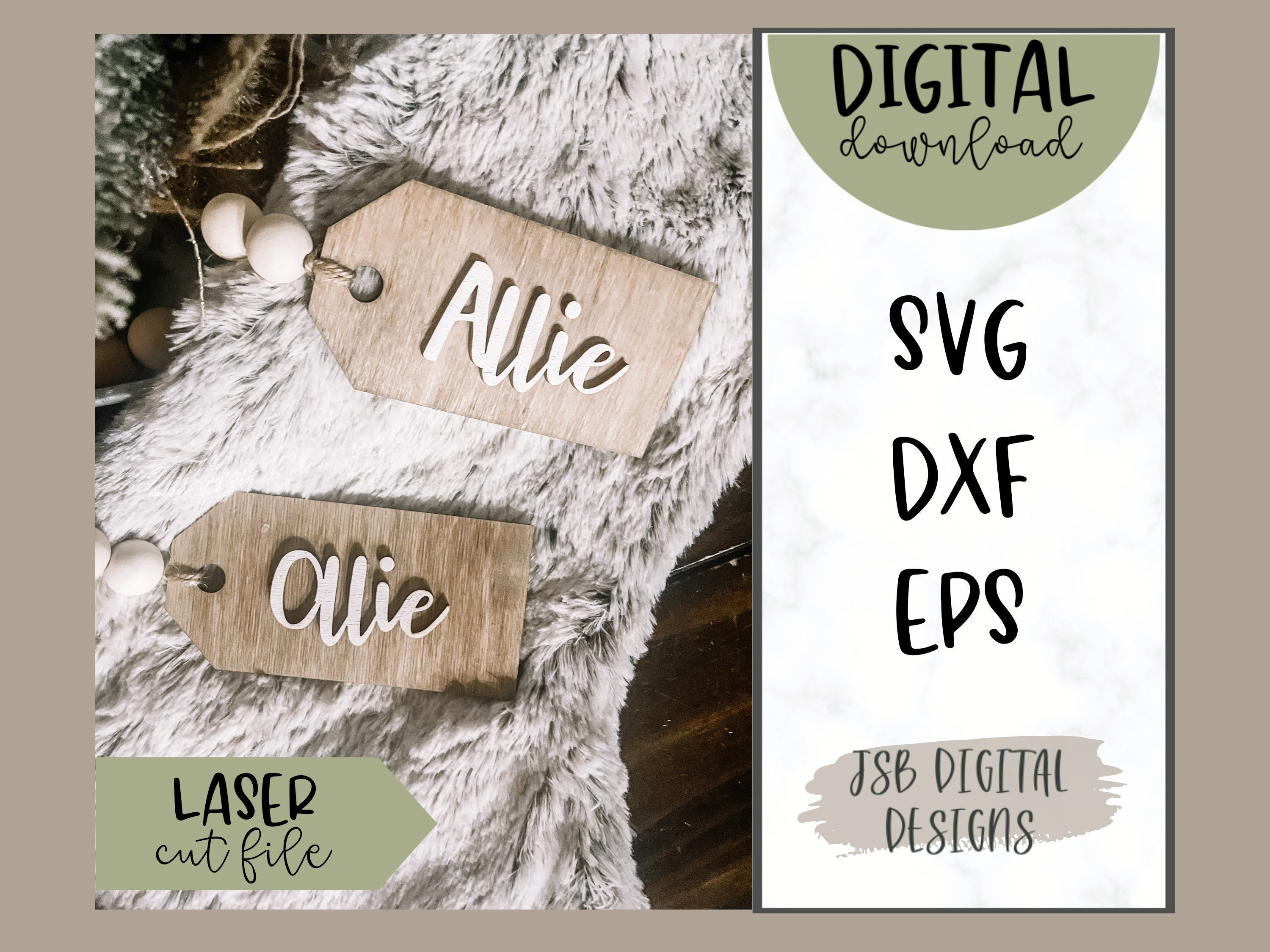Glowforge Farmhouse Stocking Tag Template Stocking Tag Svg - Etsy