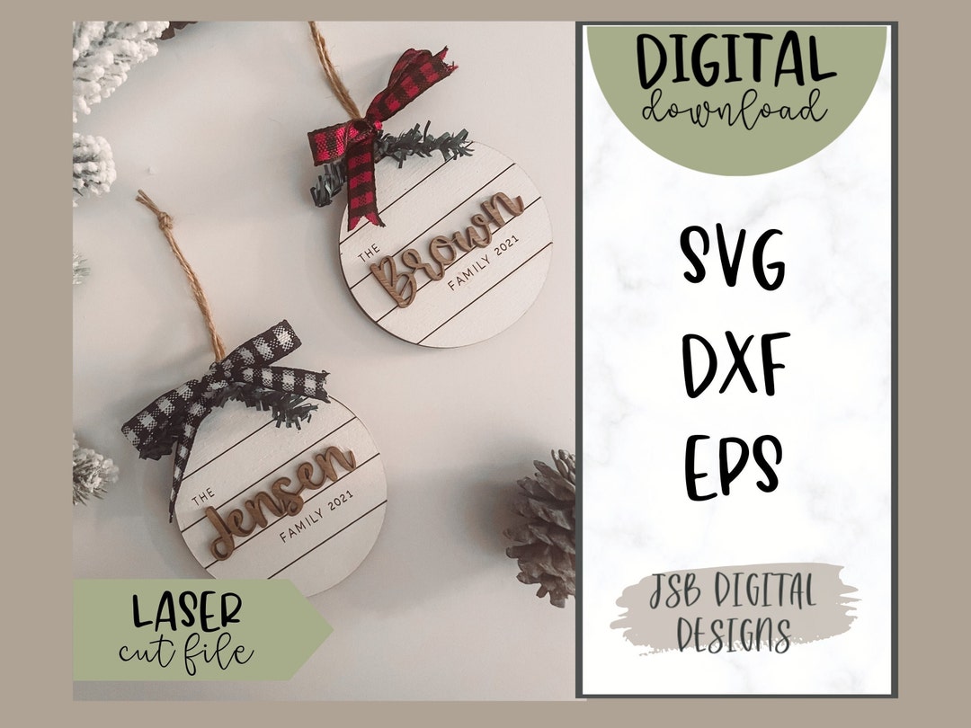 Glowforge Shiplap Name Ornament Tag Template | Stocking Tag Svg ...