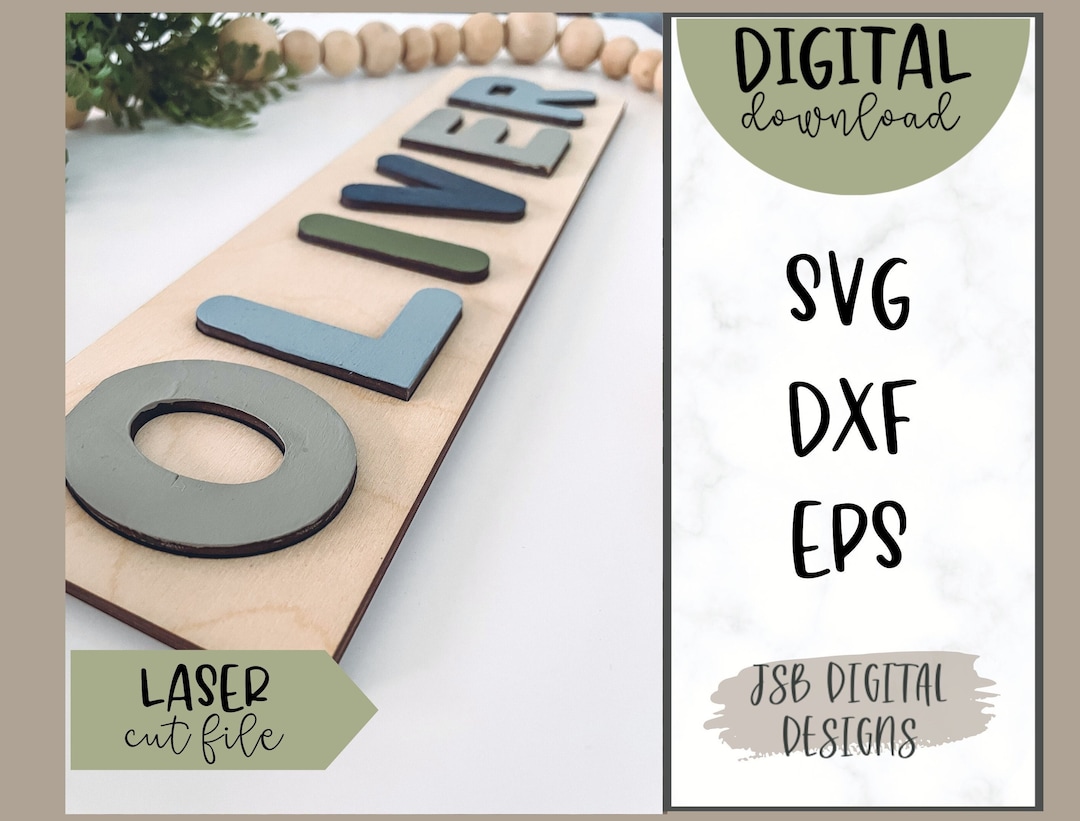 Name Puzzle SVG File | Laser Cut Glowforge Pattern (digital Download ...