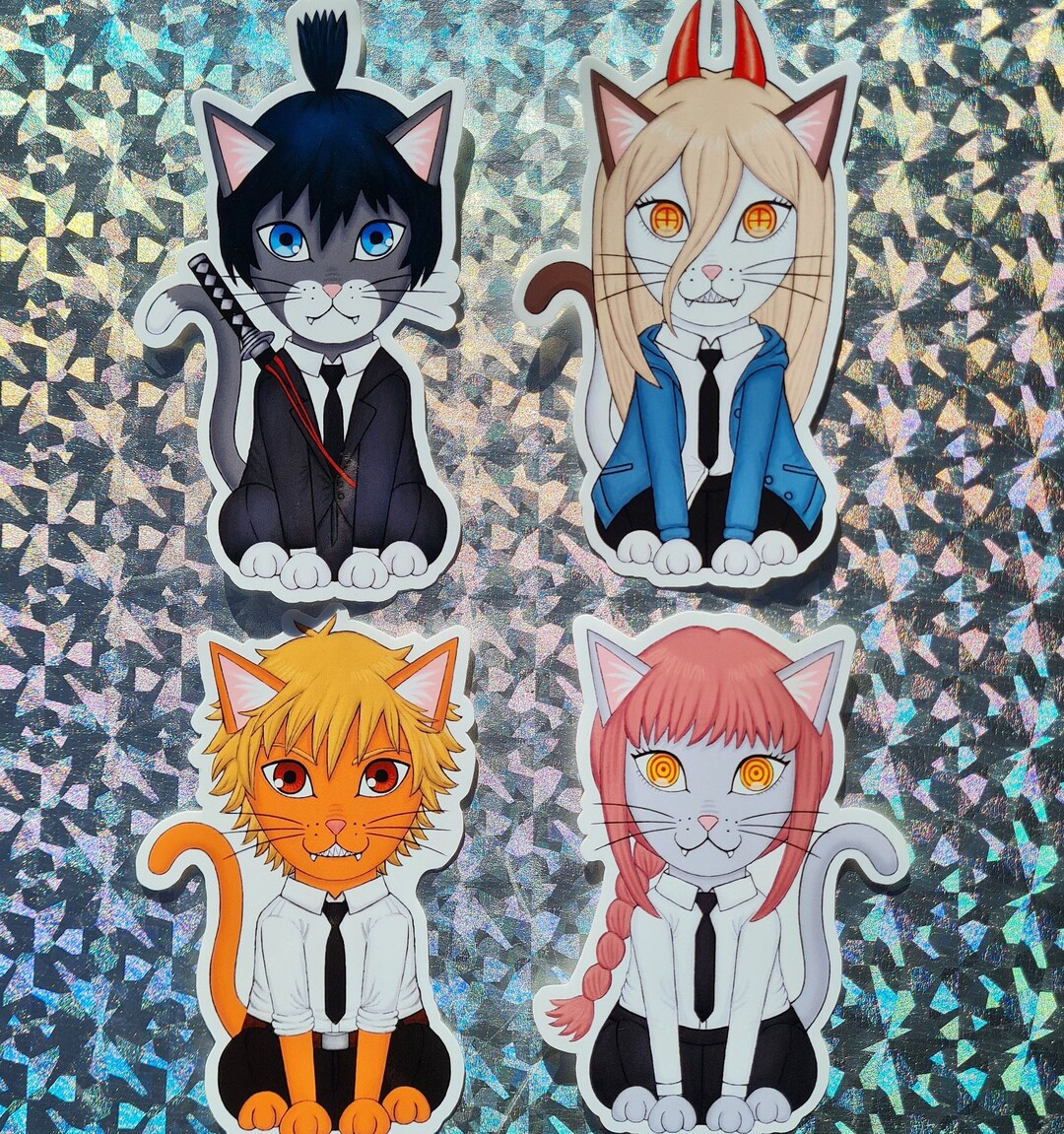 Chainsaw Cute Cat Vinyl Stickers - Etsy