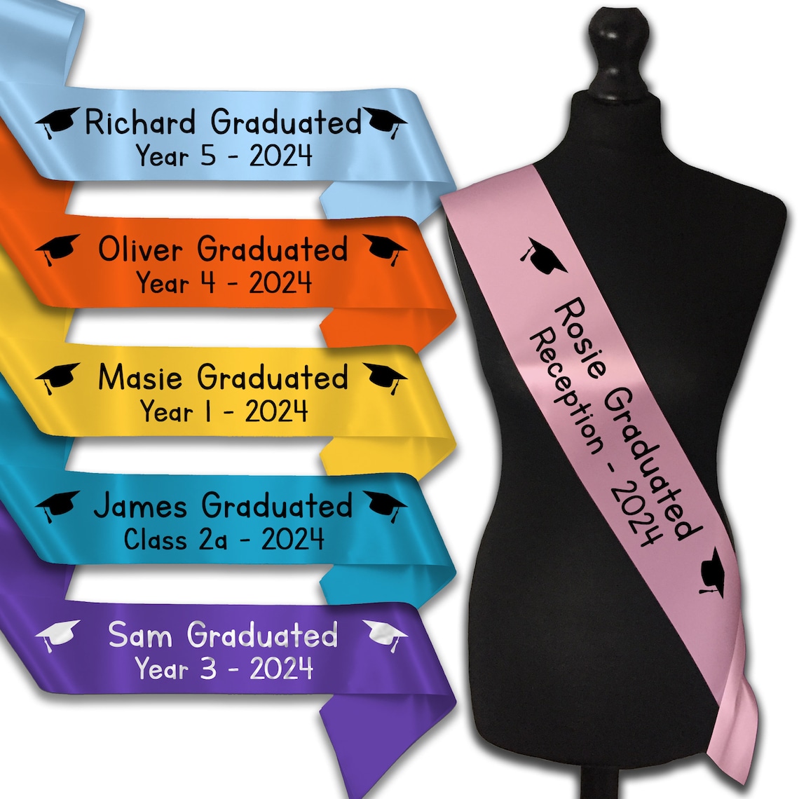 Personalised Nursery Graduation Sash - Add Any Name and Year ...