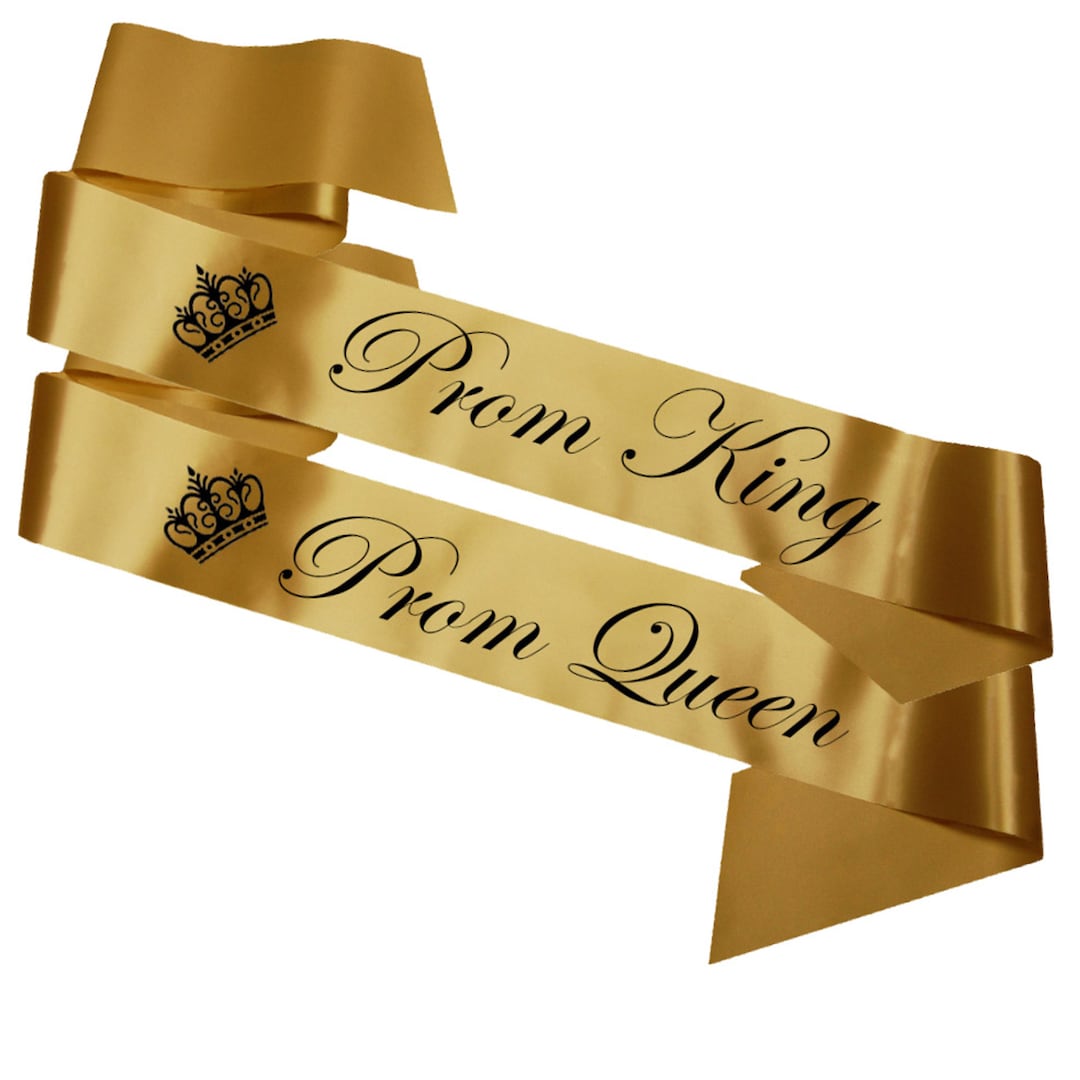 Prom King & Prom Queen Sashes Set Pageant Sash Gold High - Etsy UK