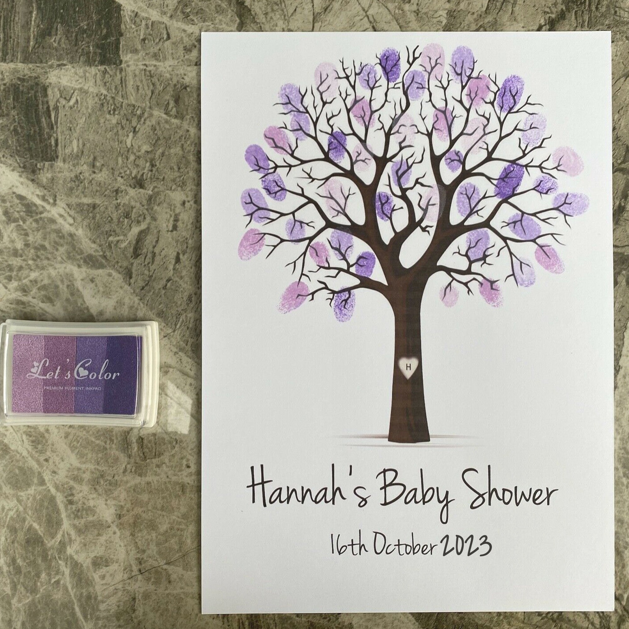 Personalised Baby Shower Print Finger Print Tree Framed - Etsy