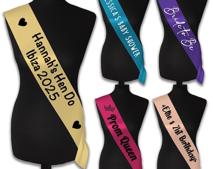 Custom Made Design Your Own Birthday Sash Sashes Any Age 18th 21st ...