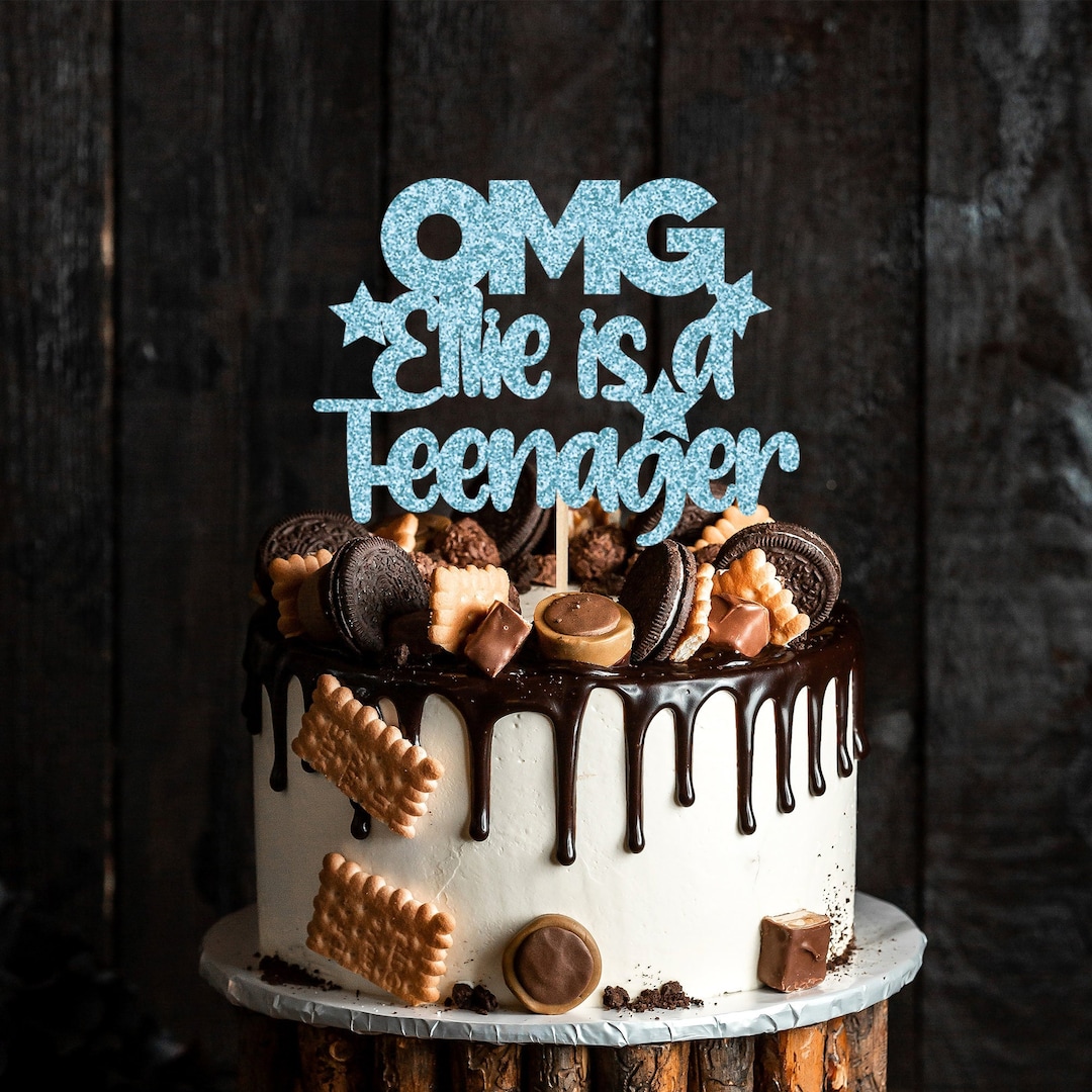 Personalised OMG Teenager Cake Topper Glitter Card 13th 13 Party ...