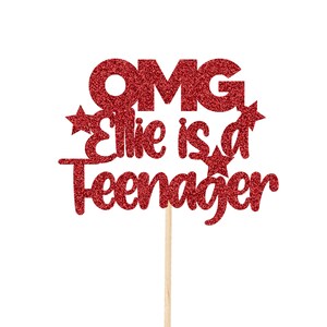 Personalised OMG Teenager Cake Topper Glitter Card 13th 13 Party ...
