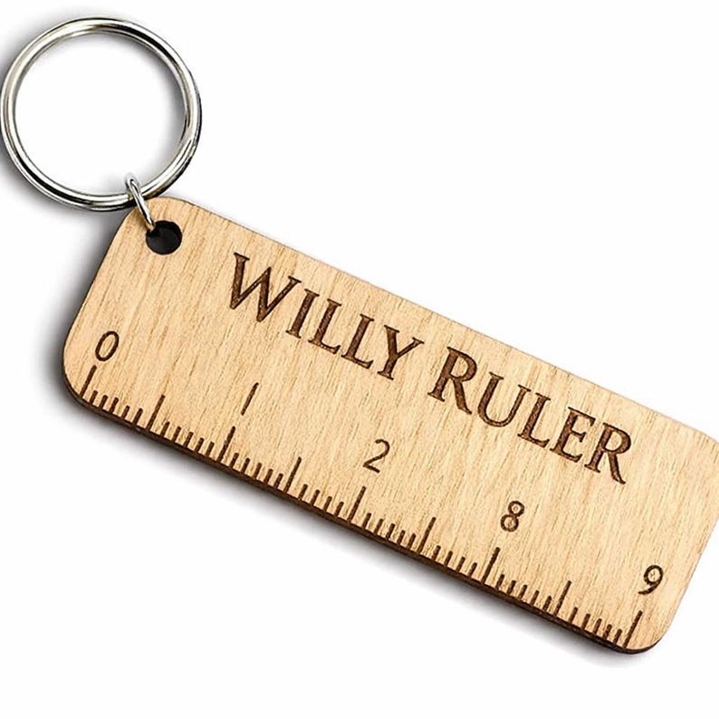 Wooden Willy Ruler Keyring - Valentines Birthday Boyfriend Stag Do Hen ...