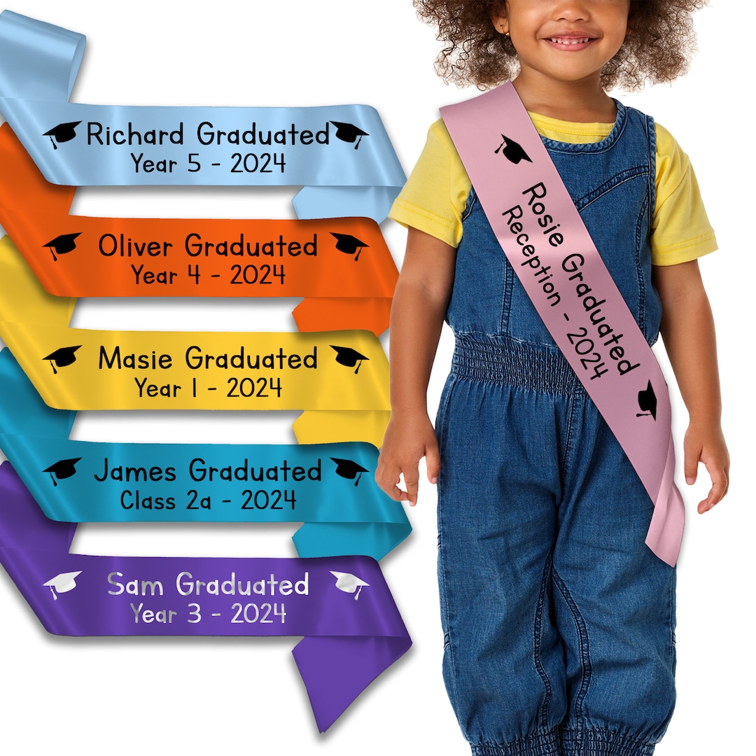Personalised Nursery Graduation Sash - Add Any Name and Year ...
