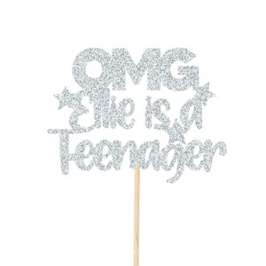 Personalised OMG Teenager Cake Topper Glitter Card 13th 13 Party ...