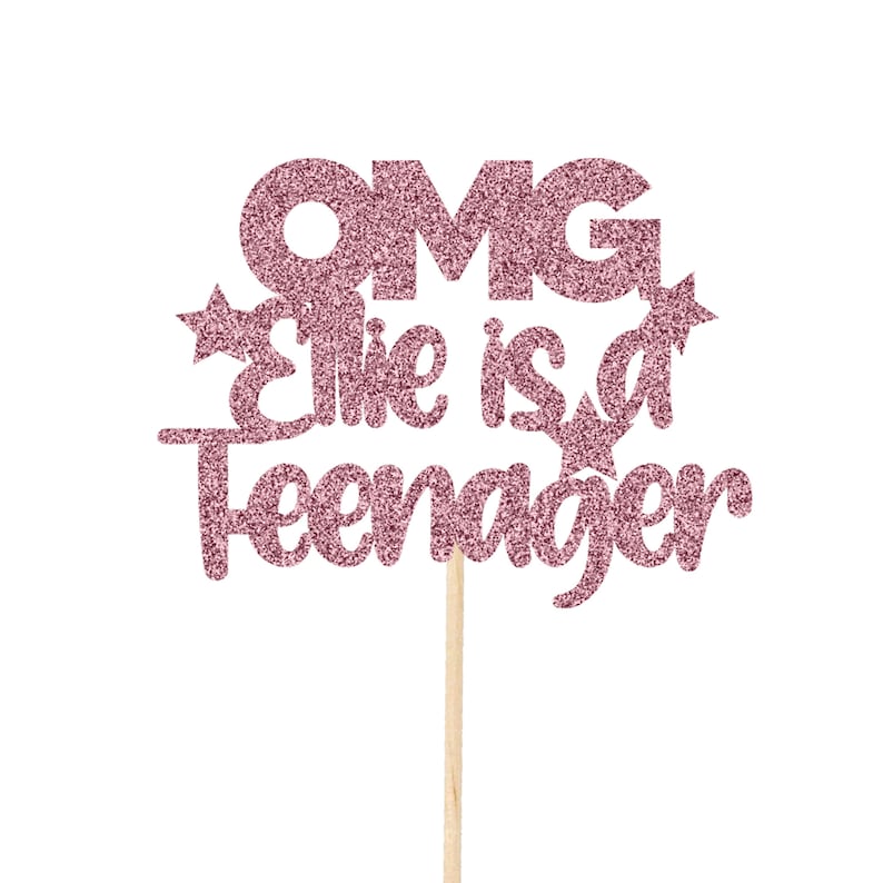Personalised OMG Teenager Cake Topper Glitter Card 13th 13 - Etsy