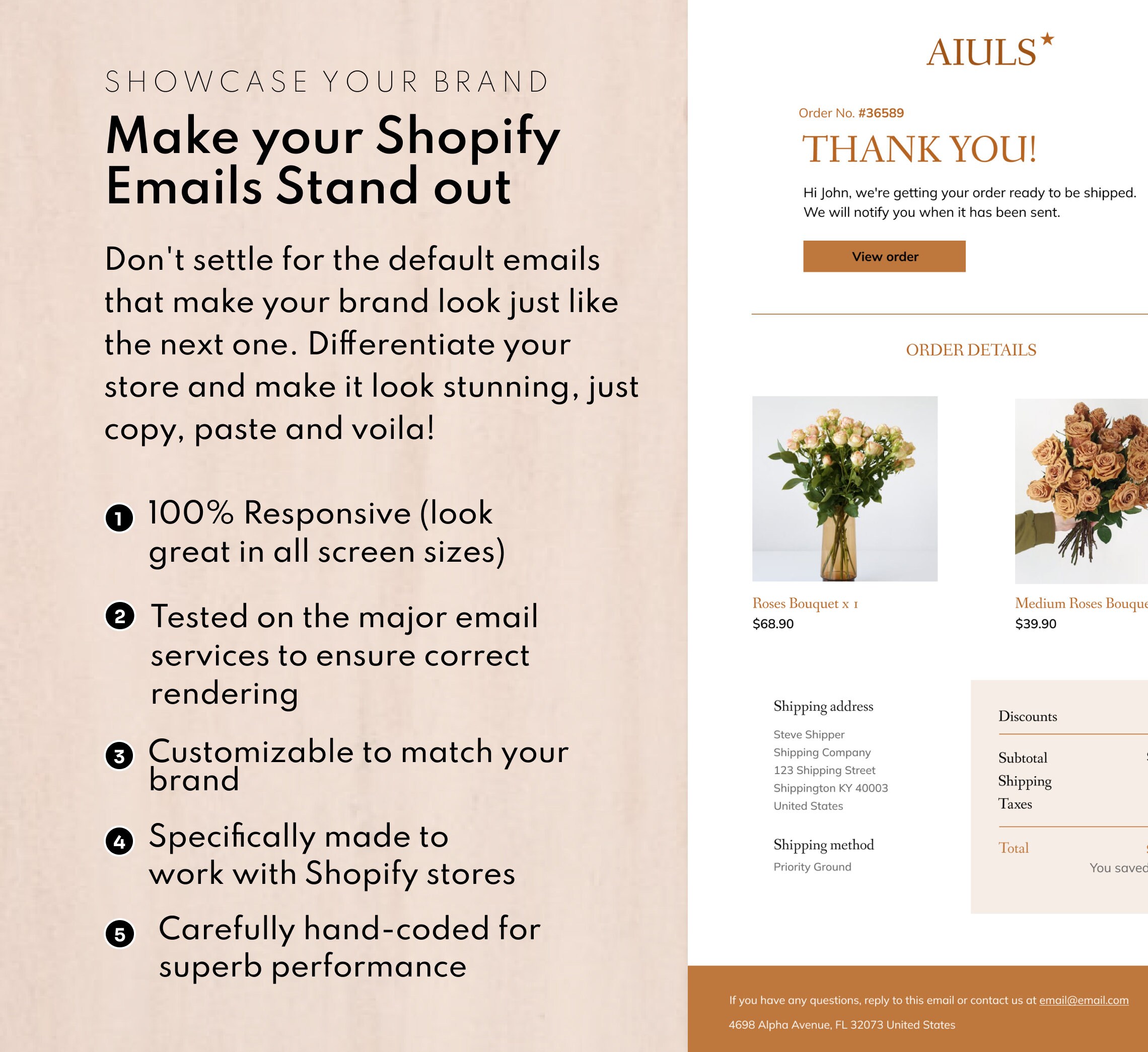 Custom Shopify Order Confirmation Email, Shopify Confirmation ...