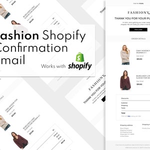Shopify Order Confirmation Template, Shopify Fashion Email Template ...