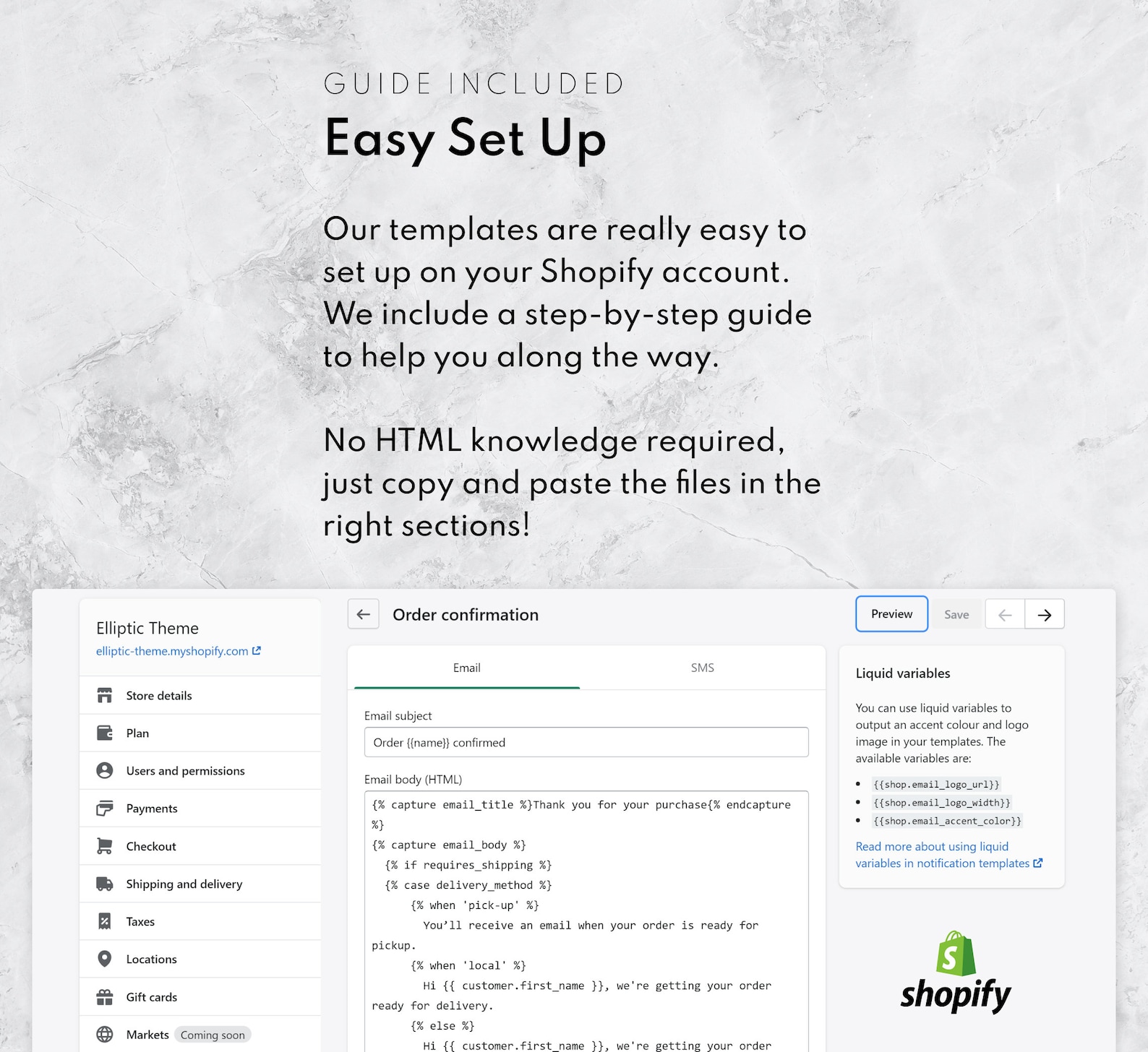 Shopify Order Confirmation Template, Shopify Fashion Email Template ...