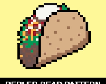 Taco and Avocado Perler Bead Keychain - Etsy UK