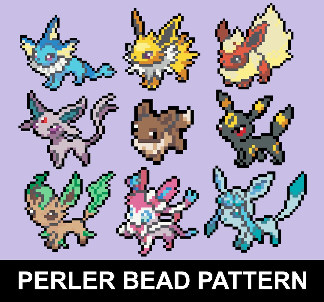 Eeveelution Perler Bead Pattern Pack - Etsy