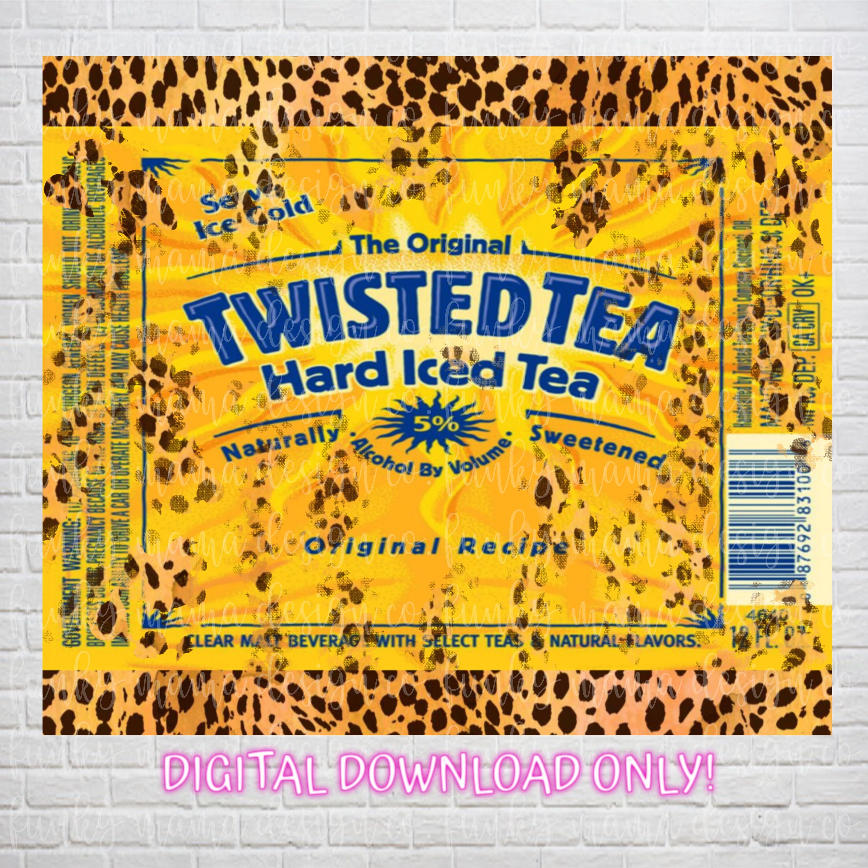 Distressed Leopard Twisted Tea 20oz Skinny Sublimation Tumbler - PNG ...