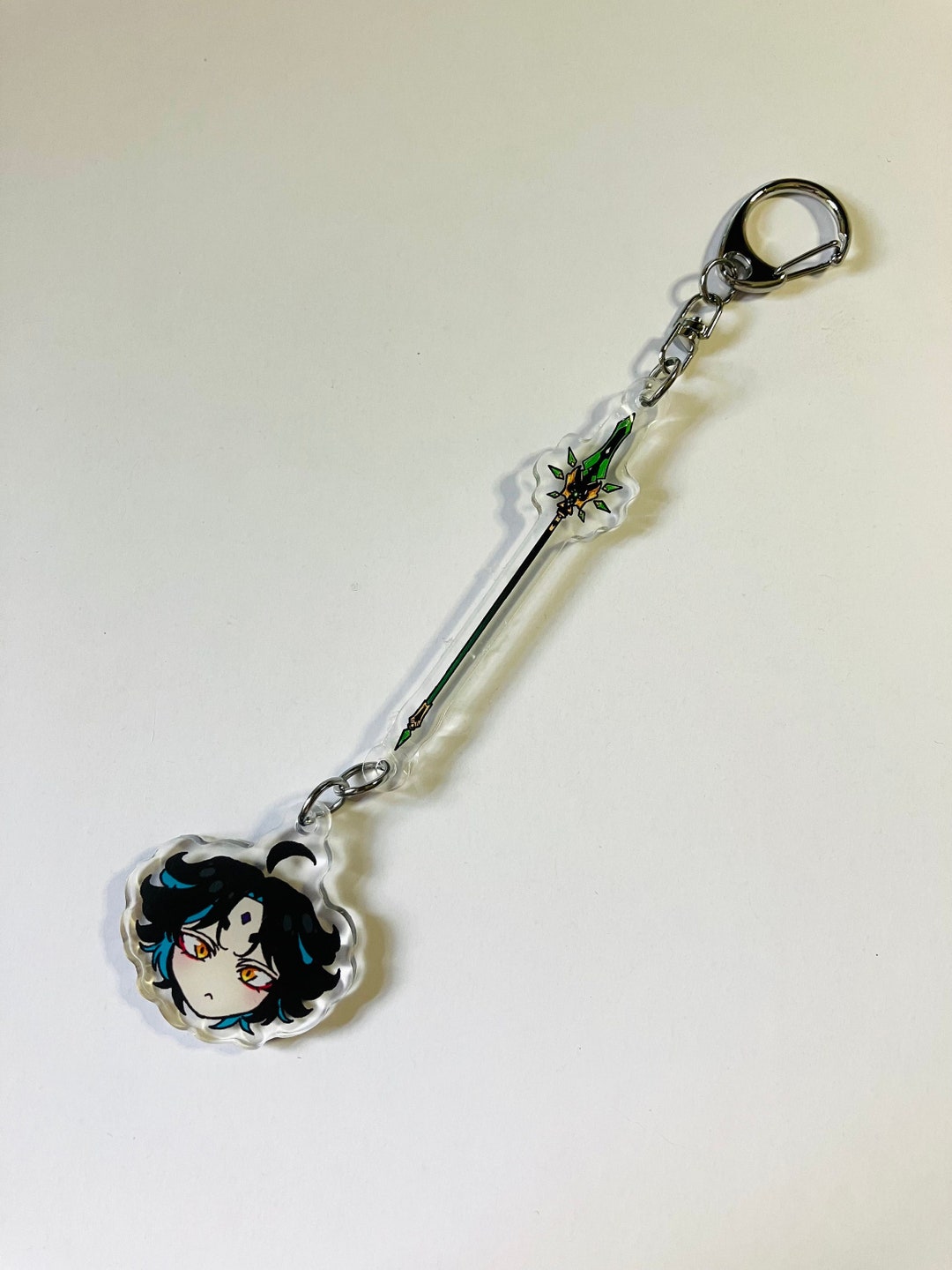 Genshin Impact Two Part Keychain- Xiao - Etsy