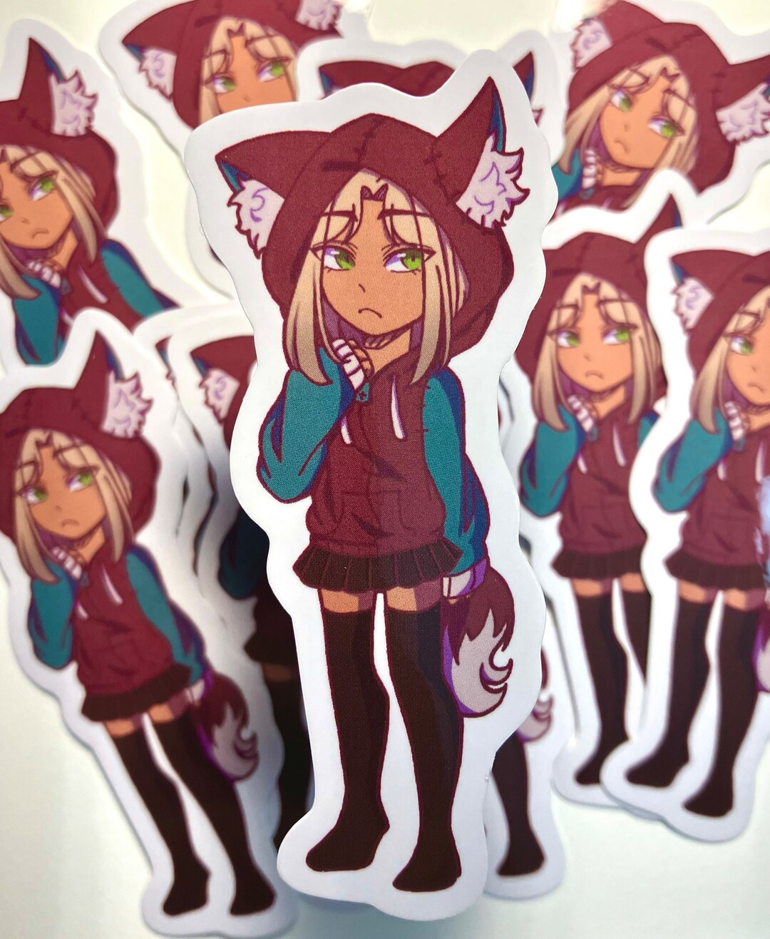 3 Wolf and Bunny Girl Sticker Set - Etsy