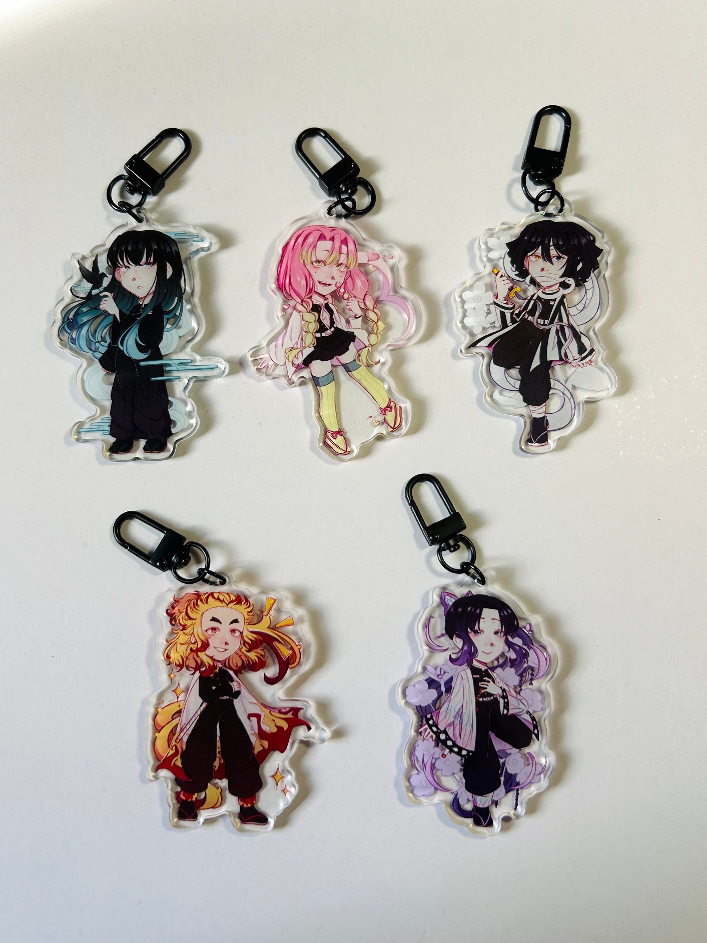 KNY Demon Samurai Anime Matching Keychain Set - Etsy