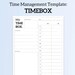 Time Box Template Time Management Time Organization Memory Organization ...