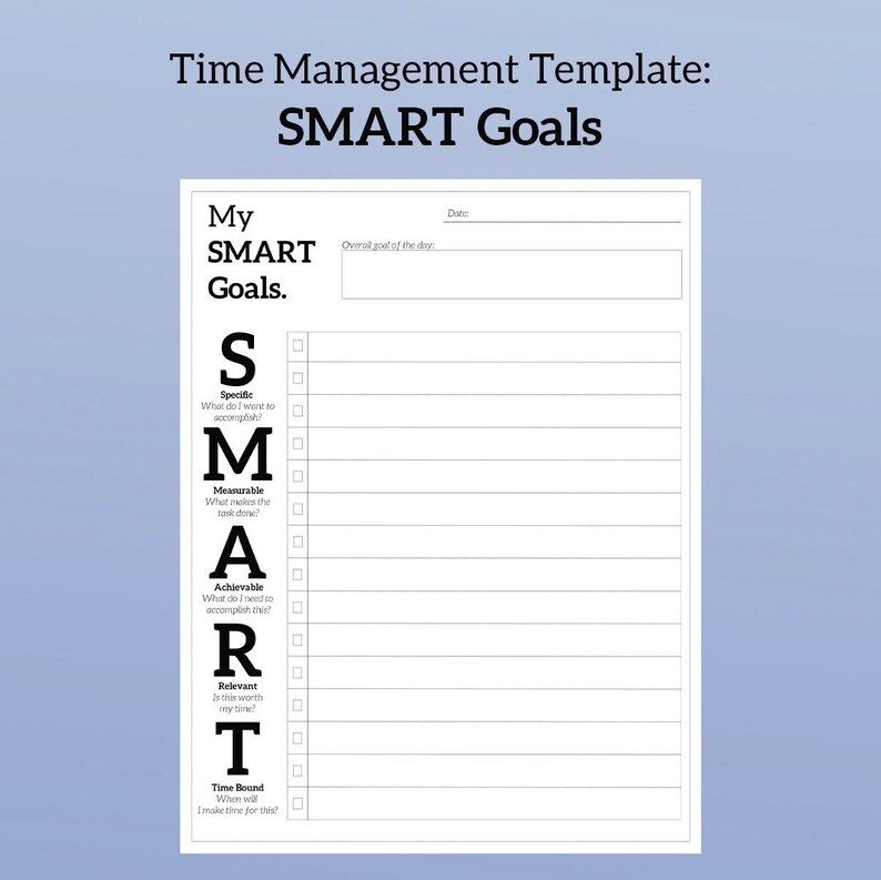 SMART Goals | Time Management | Time Organization | Memory Organization ...