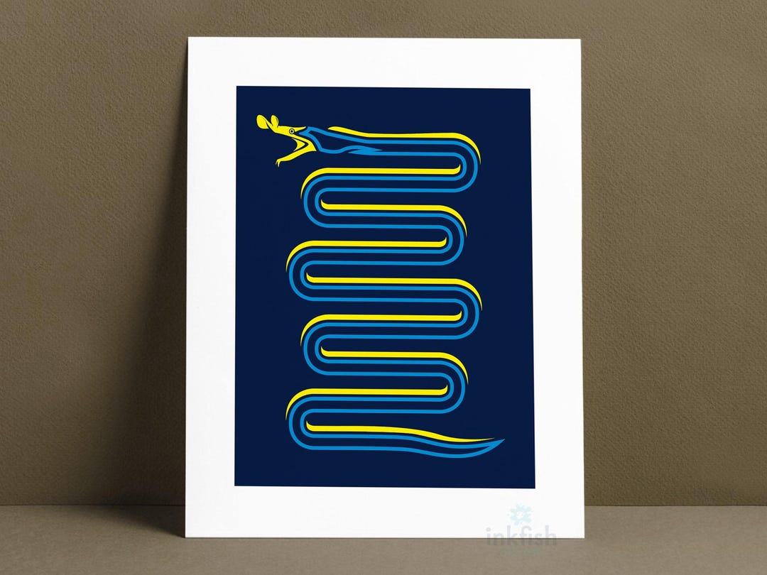 Blue Ribbon Eel Art Print | Fun Aquarium Themed Prints for the Tropical ...