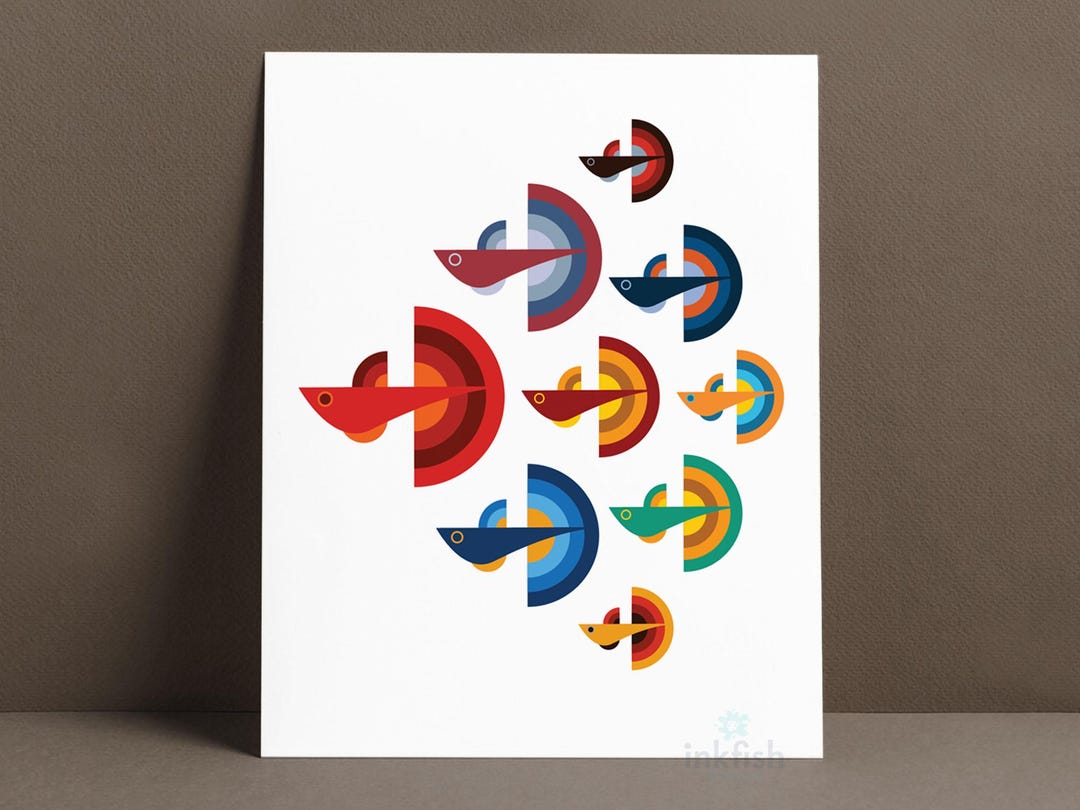 Fancy Guppy Art Print | Fun Aquarium Themed Prints for the Tropical ...