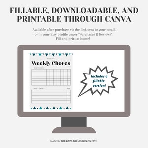 Weekly Daily Chore Chart for Kids | Responsibility Chart | Homeschool ...