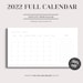 2022 Monthly Calendar With Notes | Printable Calendar | Template| Year ...