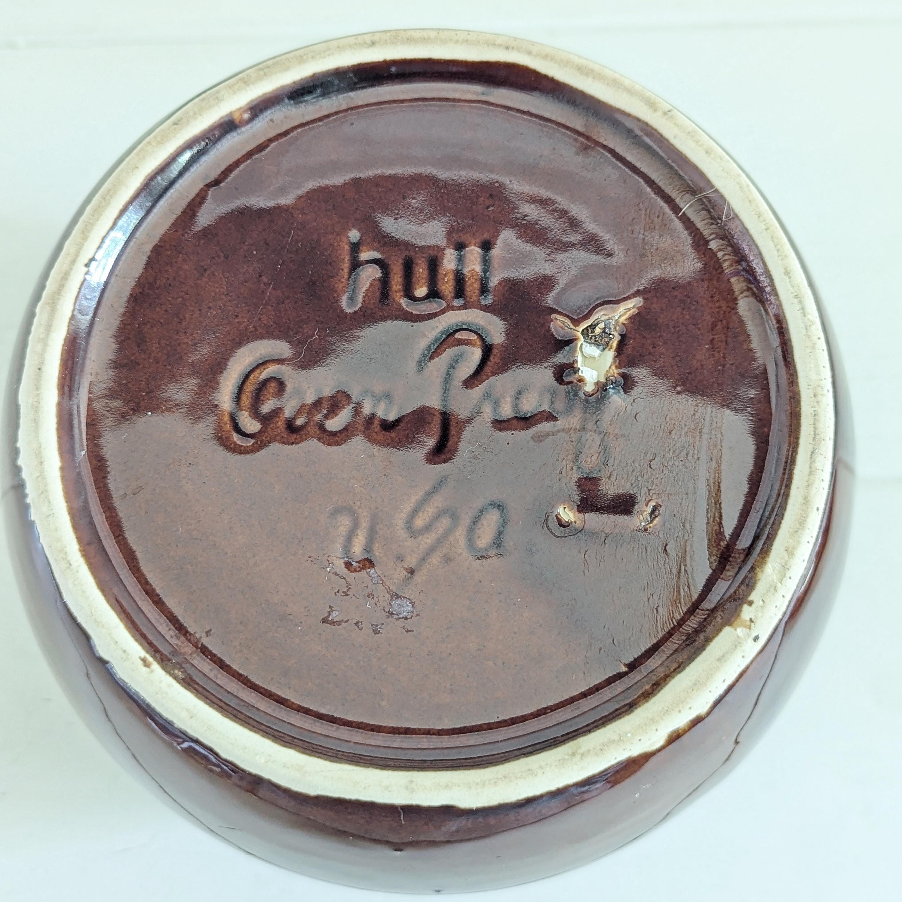 Vintage Hull Brown Drip Pottery Bean Pot W/ Lid - Etsy