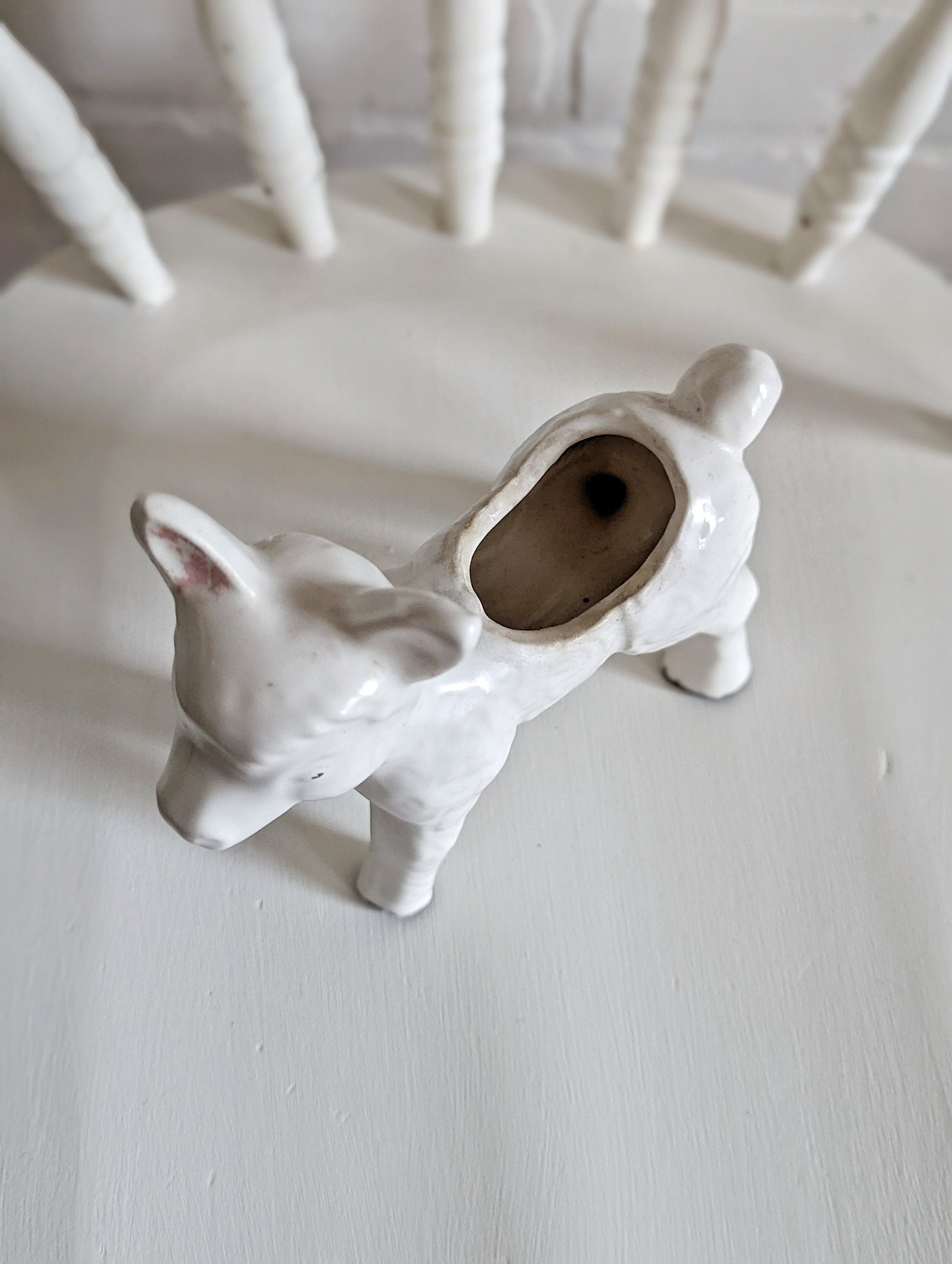 Vintage White Ceramic Lamb Sheep Figurine Planter - Etsy