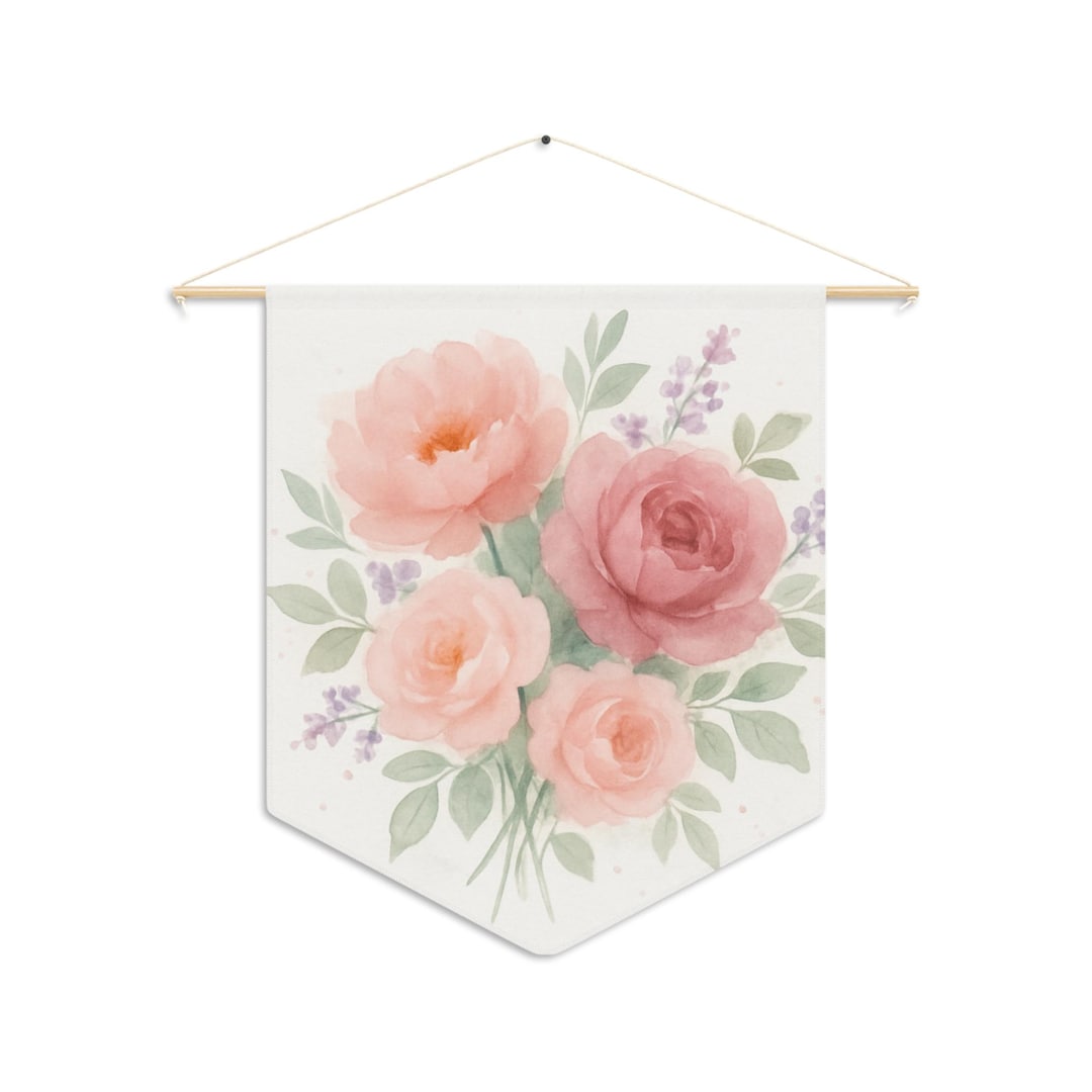 Floral Wall Pennant: Boho Flower Banner, Nursery Decor - Etsy