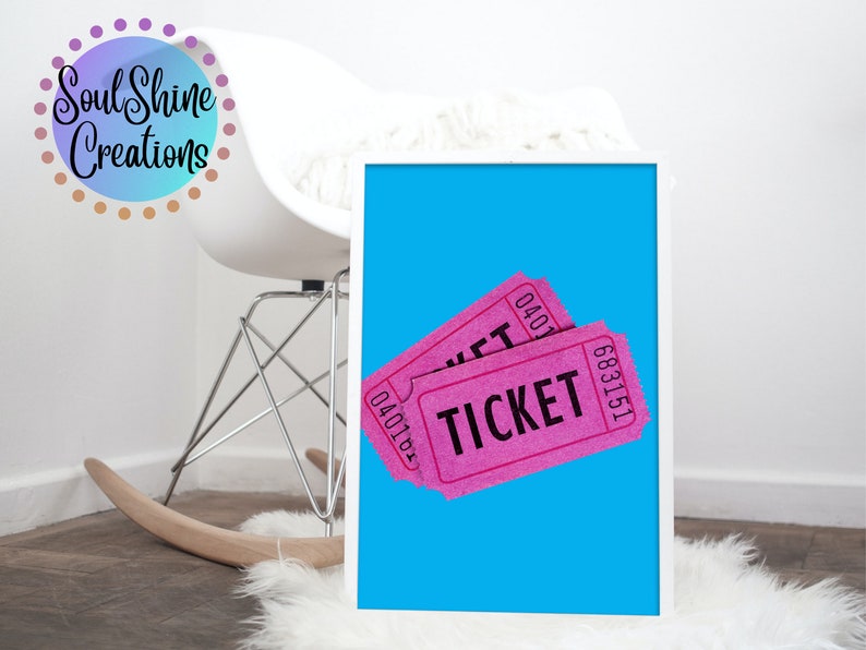 Theater Ticket Print in Four Colors | Theater Print | Digital Poster ...