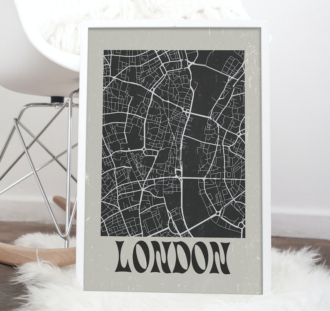London Map Poster | London Wall Decor | London Print | Map Print | Map ...
