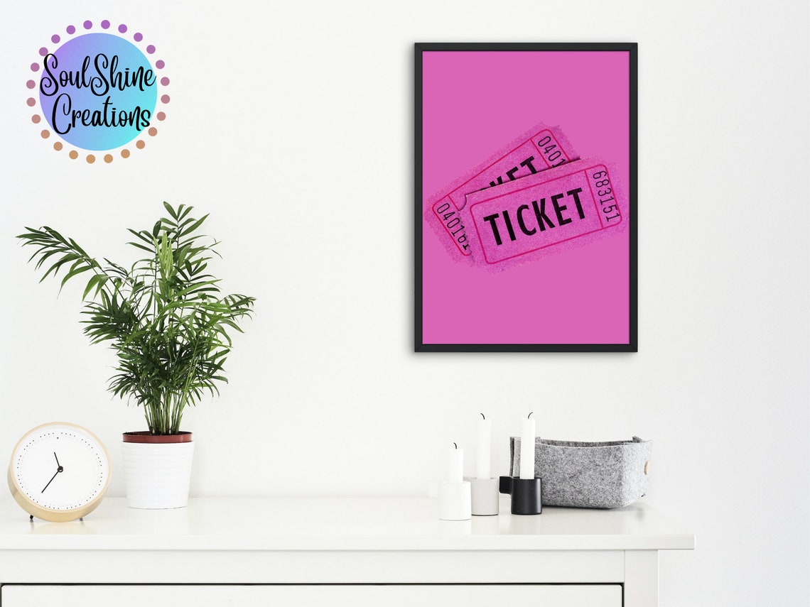 Theater Ticket Print in Four Colors | Theater Print | Digital Poster ...