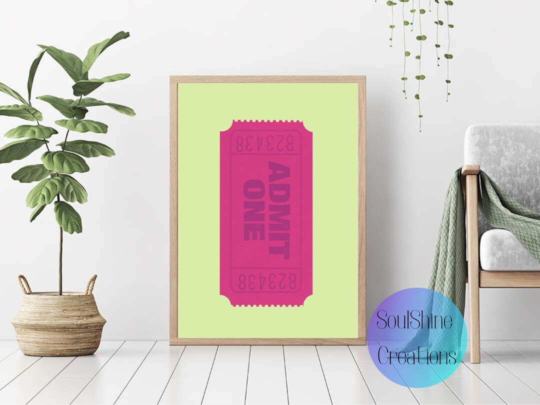 Theater Ticket Print in Six Colors | Theater Print | Digital Poster ...