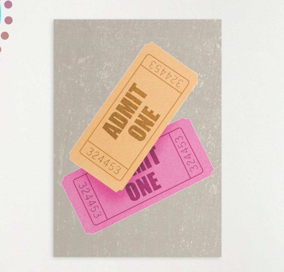 Theater Ticket Print in 3 Colors | Theater Print | Digital Poster ...