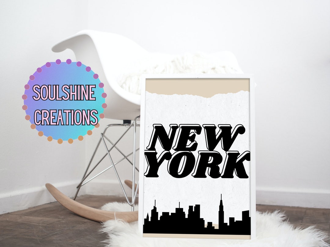 New York Poster| Retro City Poster| New York Print| New York Decor| NYC ...