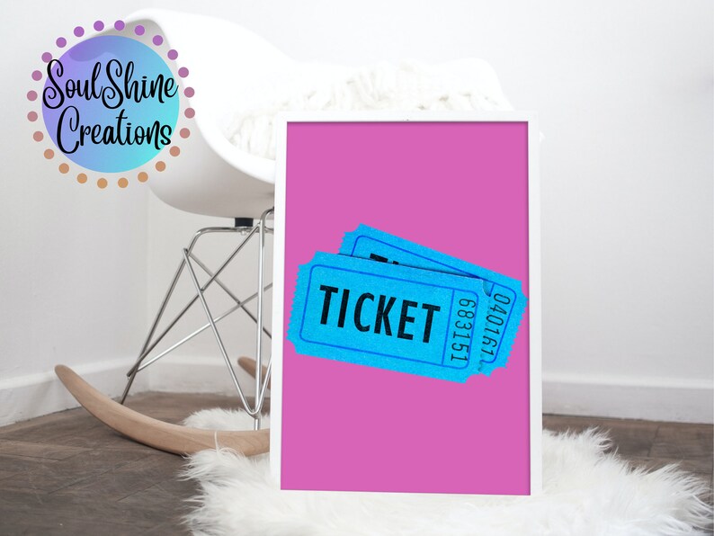 Theater Ticket Print in Four Colors | Theater Print | Digital Poster ...