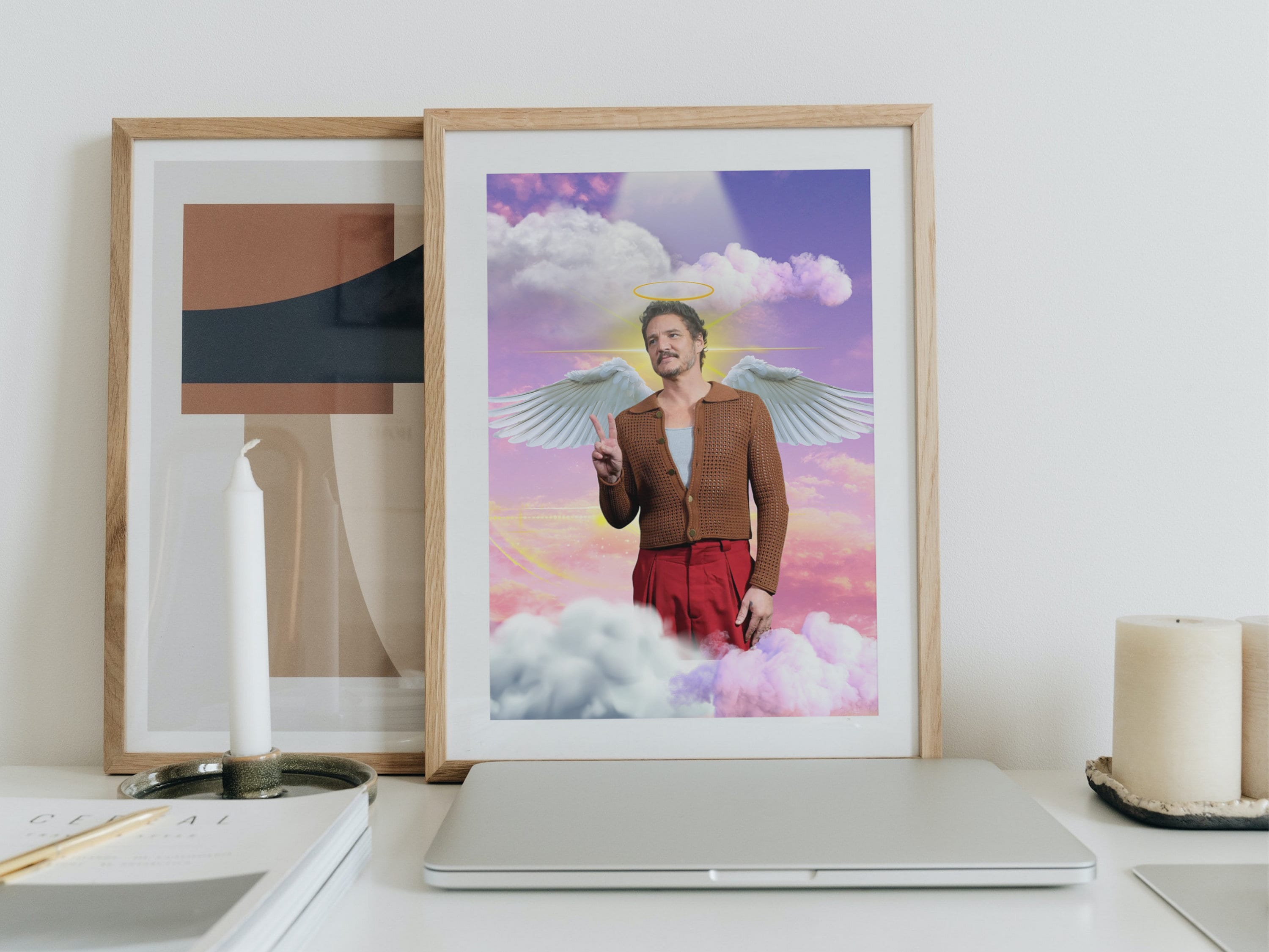 Pedro Pascal Angel Portrait Poster Pedro Pascal Angel Poster Celebrity ...