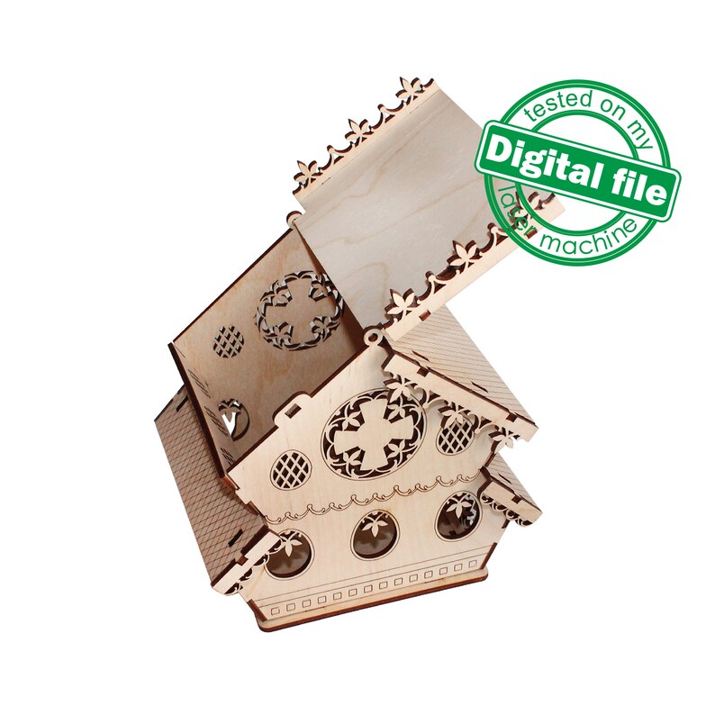 DXF SVG Files for Laser Easter Bunny Candy House House With - Etsy