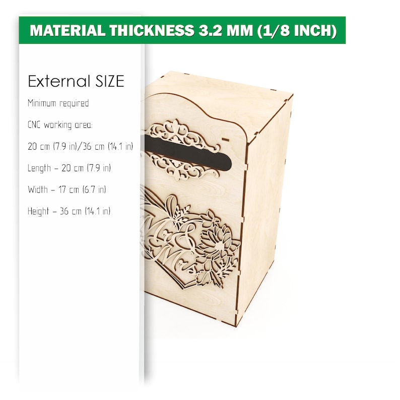 DXF SVG Files for Laser Wedding Card Box Money Box Vector - Etsy