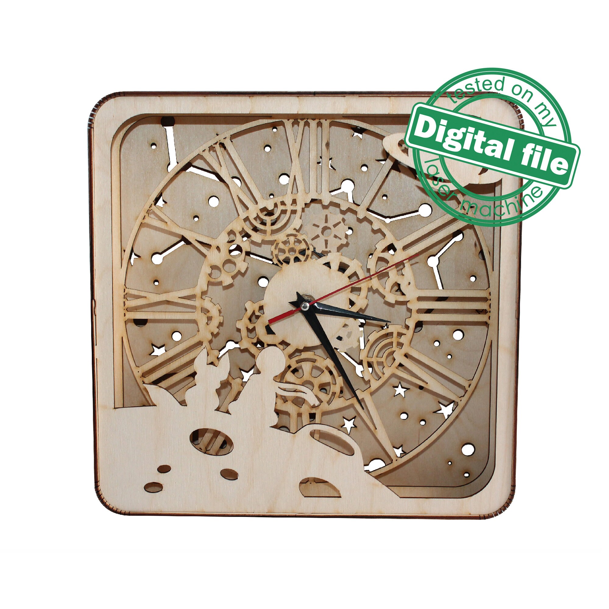 DXF, SVG Files for Laser Unique Clock Little Prince, Glowforge ...