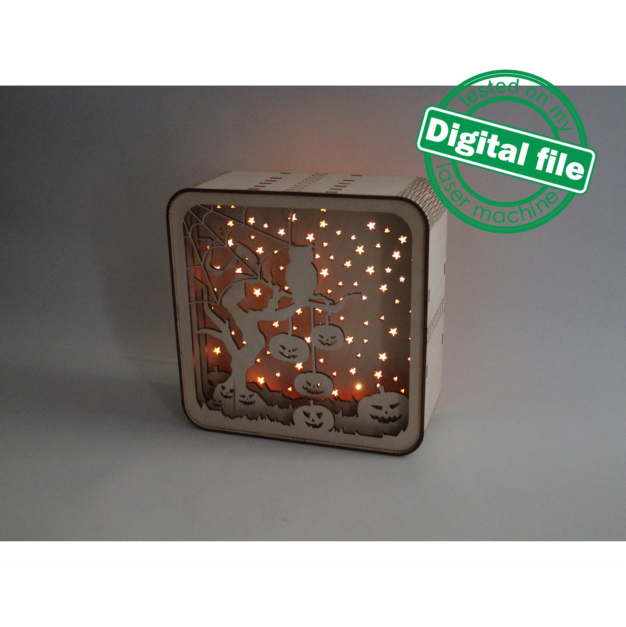 DXF SVG Files for Laser Light Box Halloween Scary Pumpkin - Etsy