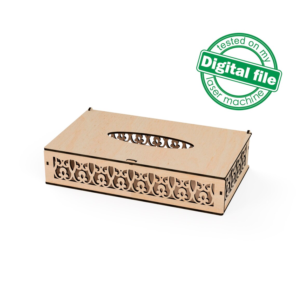 DXF SVG Files for Laser Tissue Box Lace Ribbon Mather's | Etsy