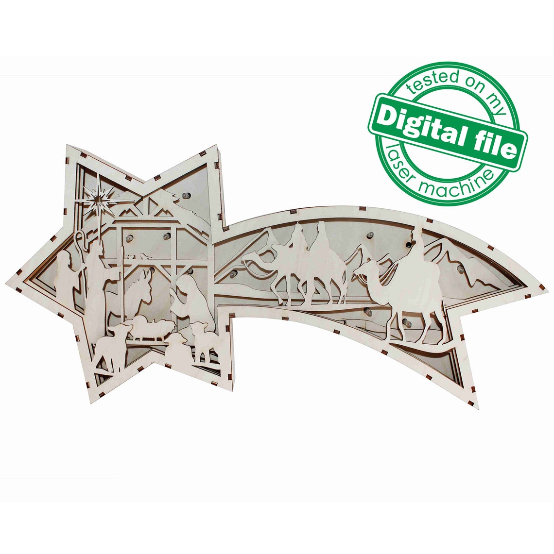 DXF SVG Files for Laser Bethlehem Star Nativity Scene Baby - Etsy UK
