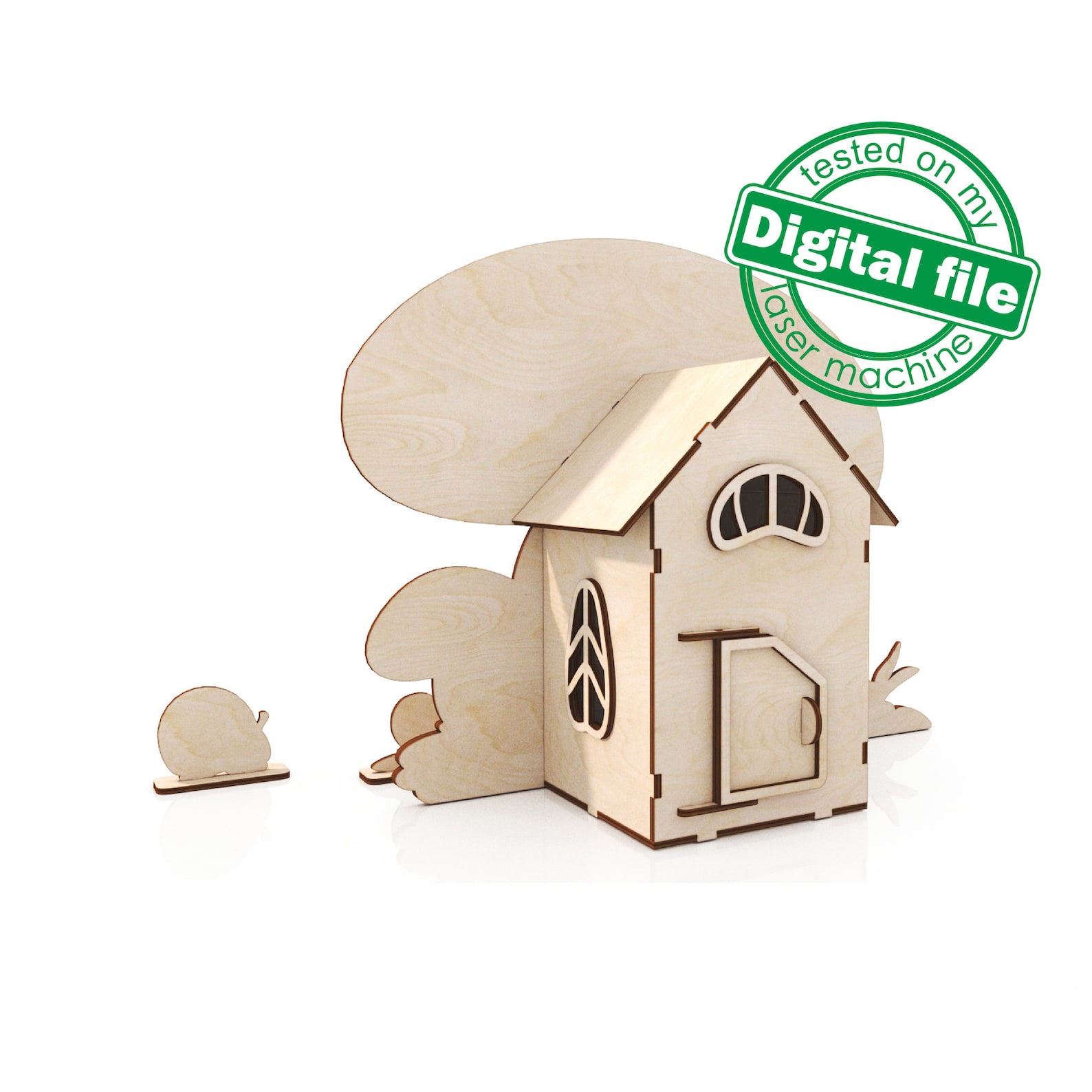DXF, SVG Files for Laser Mushroom and Snails Toy House, Nursery Decor ...